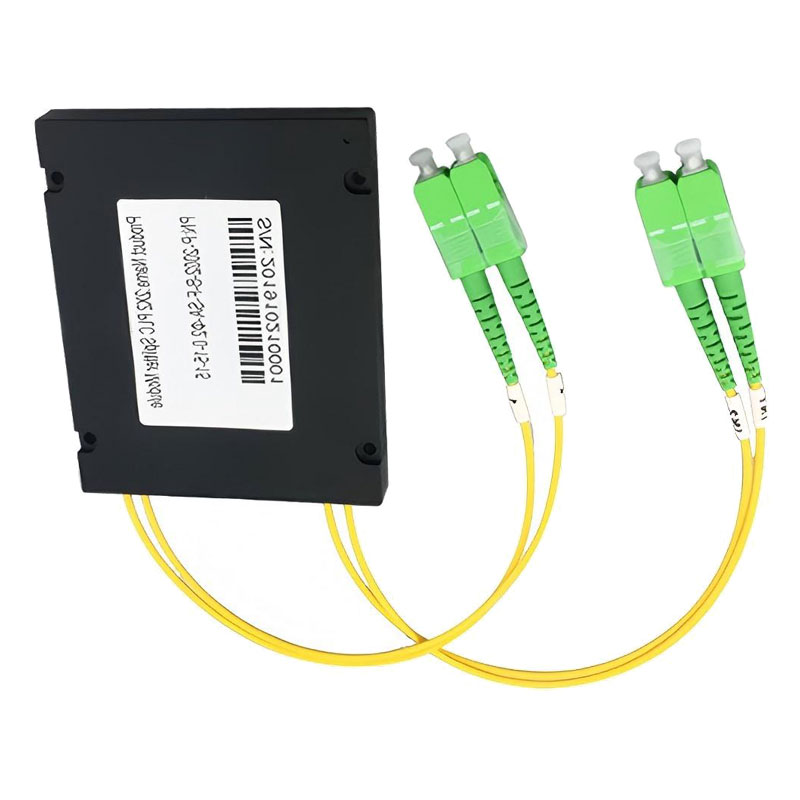 2x2 PLC Fiber Splitter, 100x80x10mm Plastic Box, 2.0mm G.657A1 Fiber, 1.5m