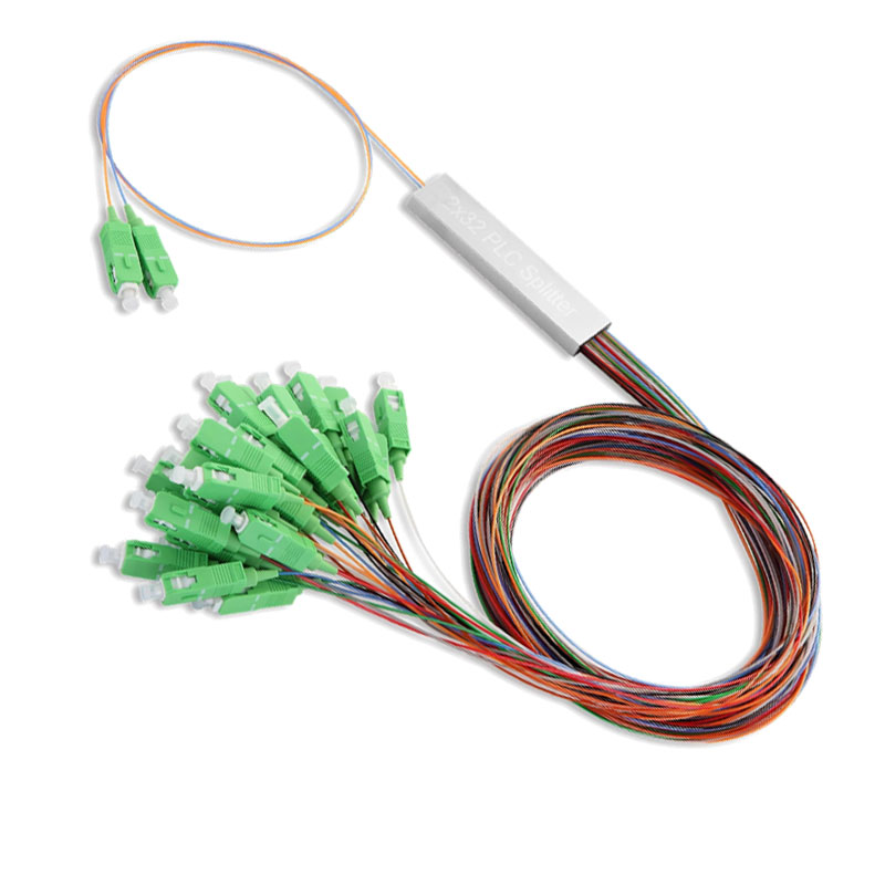 2x32 PLC Splitter, 80x20x6mm, Micro/Mini, Blockless, 1m G.657A1 Fiber