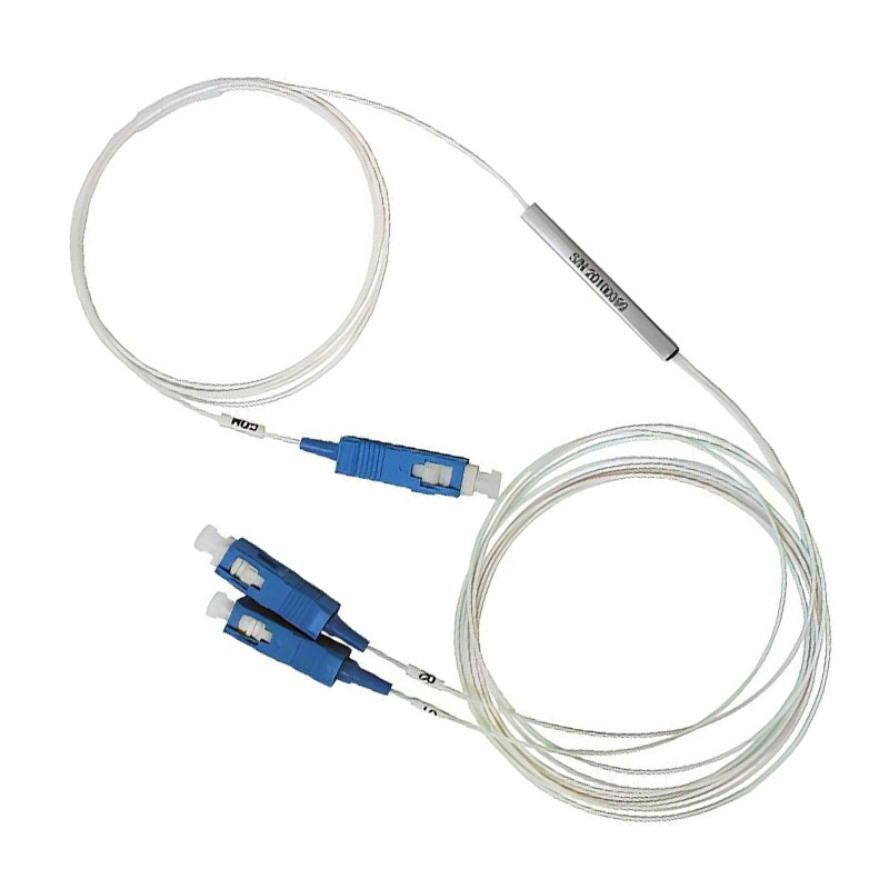 1x2 PLC Splitter, 60x7x4mm Micro/Mini, Blockless Package, 1m G.657A1 Fiber