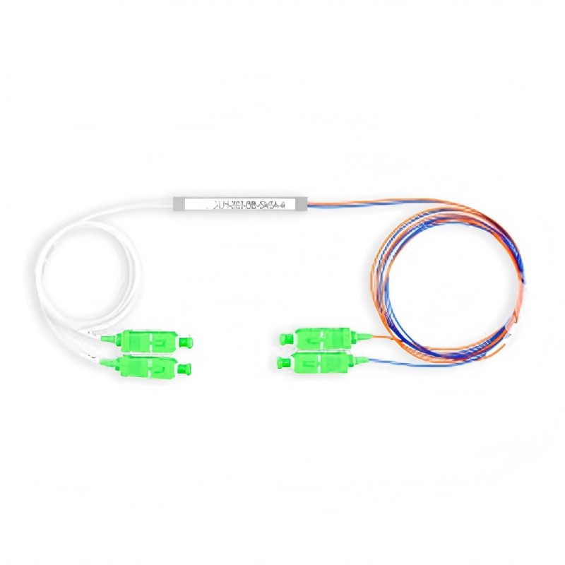 2x2 PLC Splitter, 60x7x4mm, Micro/Mini, Blockless, 1m G.657A1 Fiber