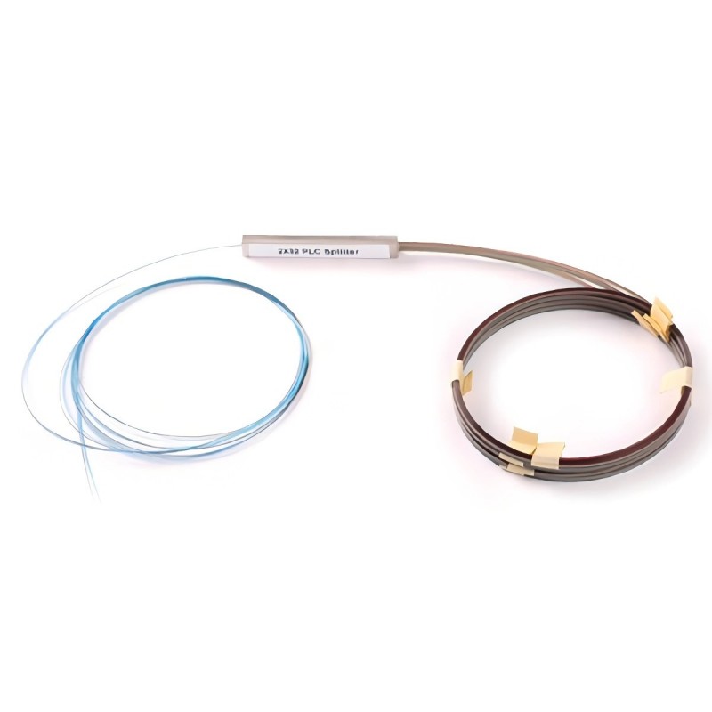 2x32 Bare Fiber PLC Splitter, 50x7x4mm Steel Package, 250µm, 1m, No ...