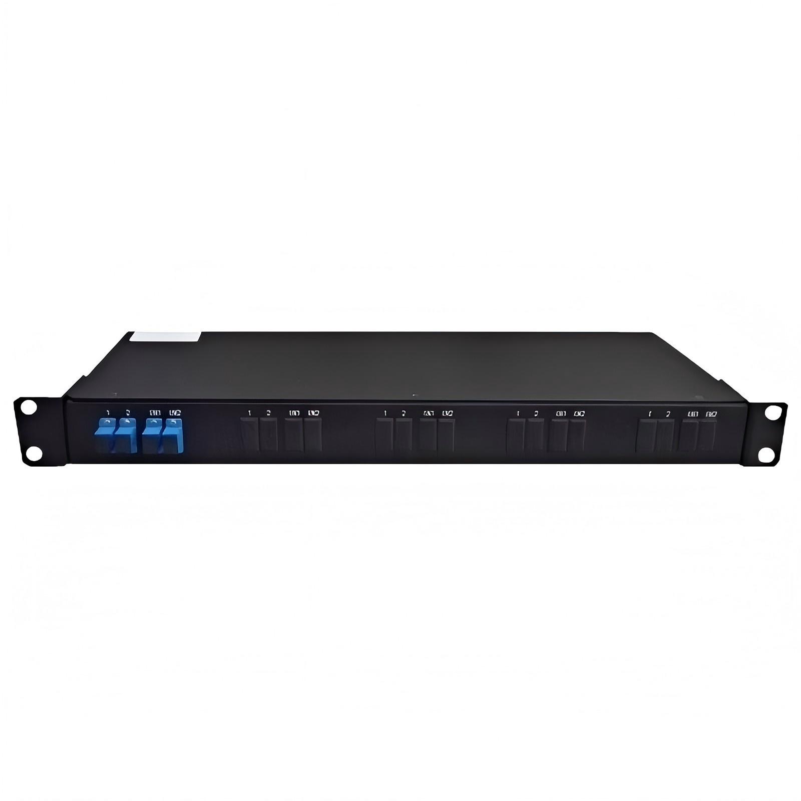 1x2 Rack Mount PLC Splitter, 19" 1U with 3 SC Connectors & Adapters, G ...